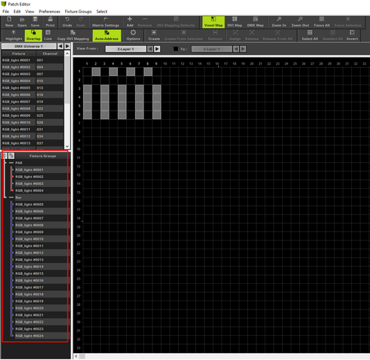 Layer Mapping With Fixture Groups