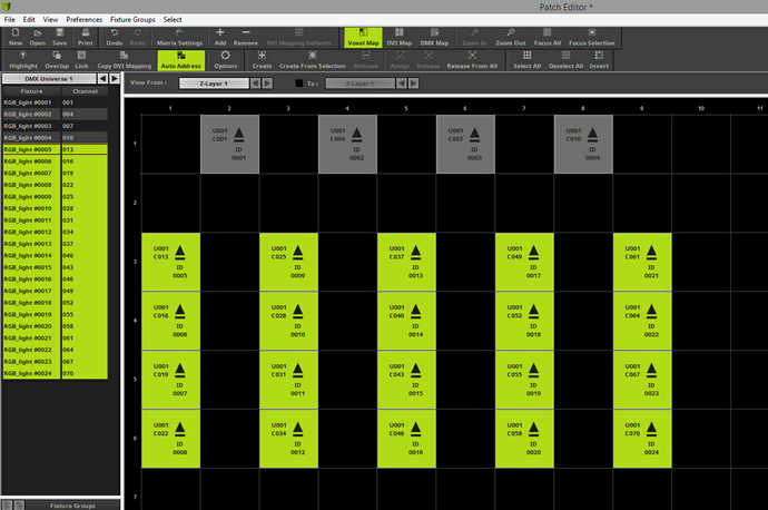 2D Patch With The Patch Editor For DMX Output